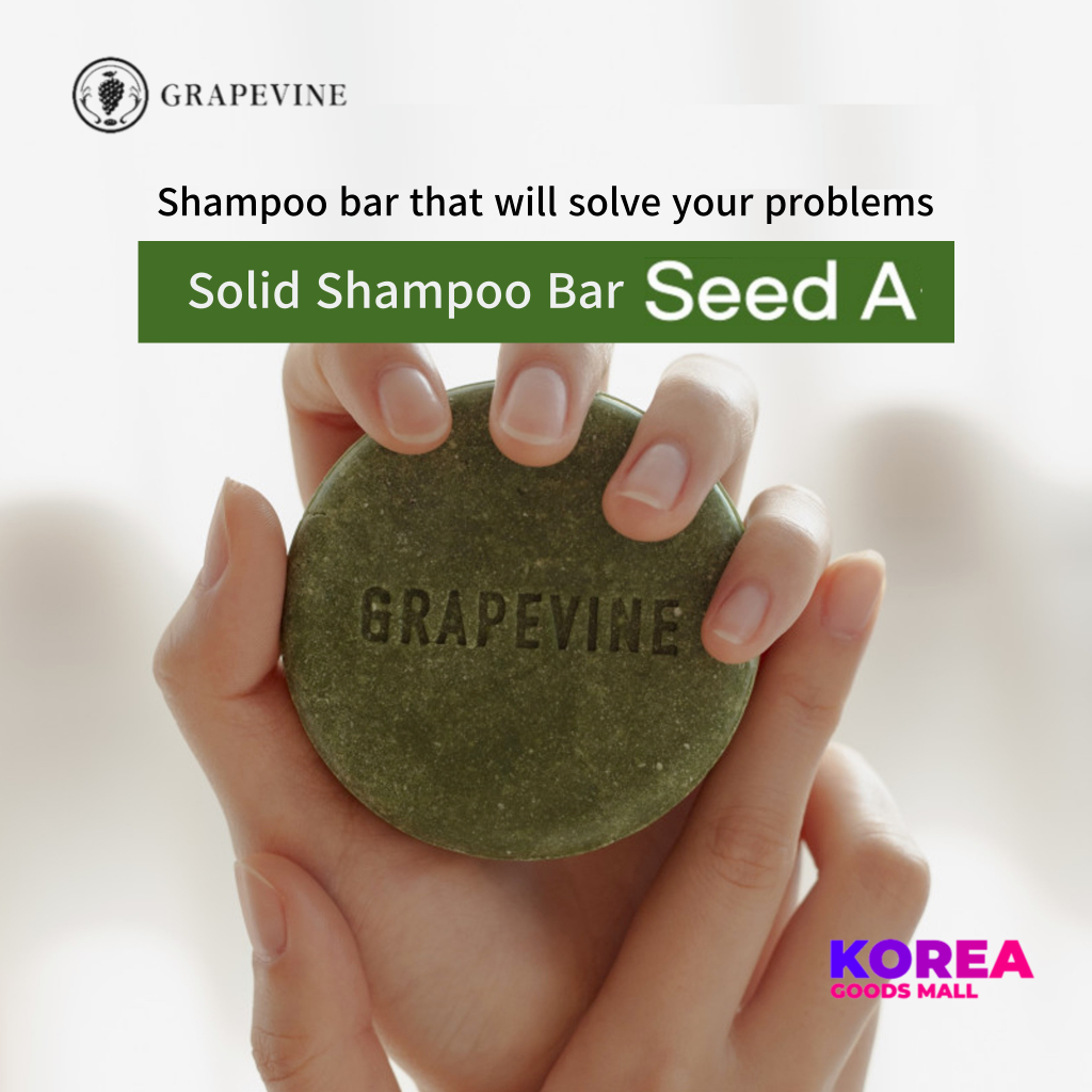 GREAPVINE Solid Shampoo Bar Seed A, 120g (x3), Scalp Hypoallergenic Natural Cleansing Shampoo ...