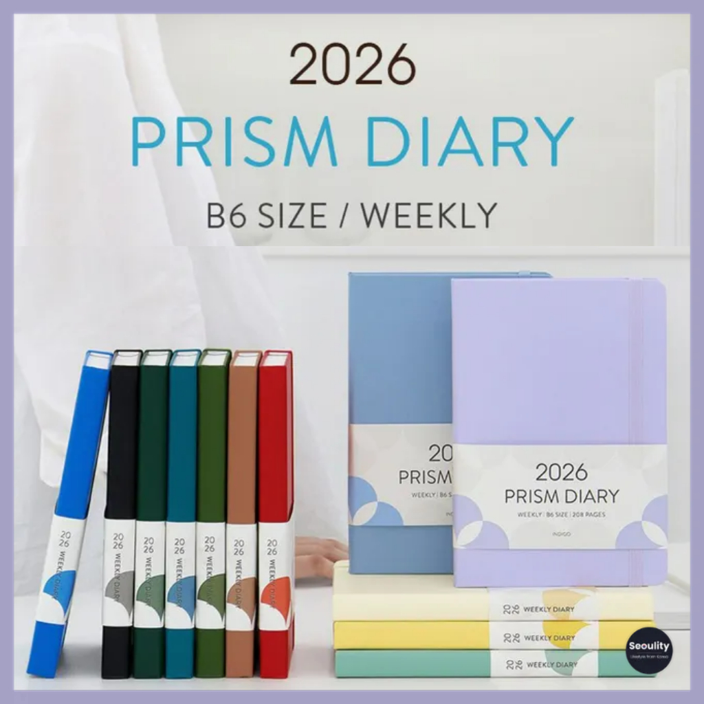 [Indigo] 2026 Colorful Prism B6 Weekly Diary | Korean Planner with 32-Week Date Sections ...