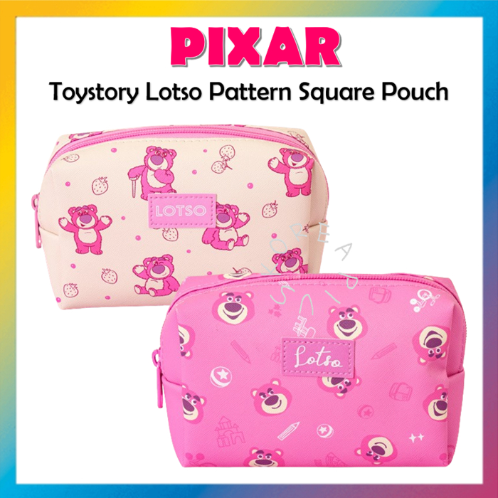 [PIXAR] Toystory Lotso Pattern Square Pouch (Beige, Pink) | Shopee ...