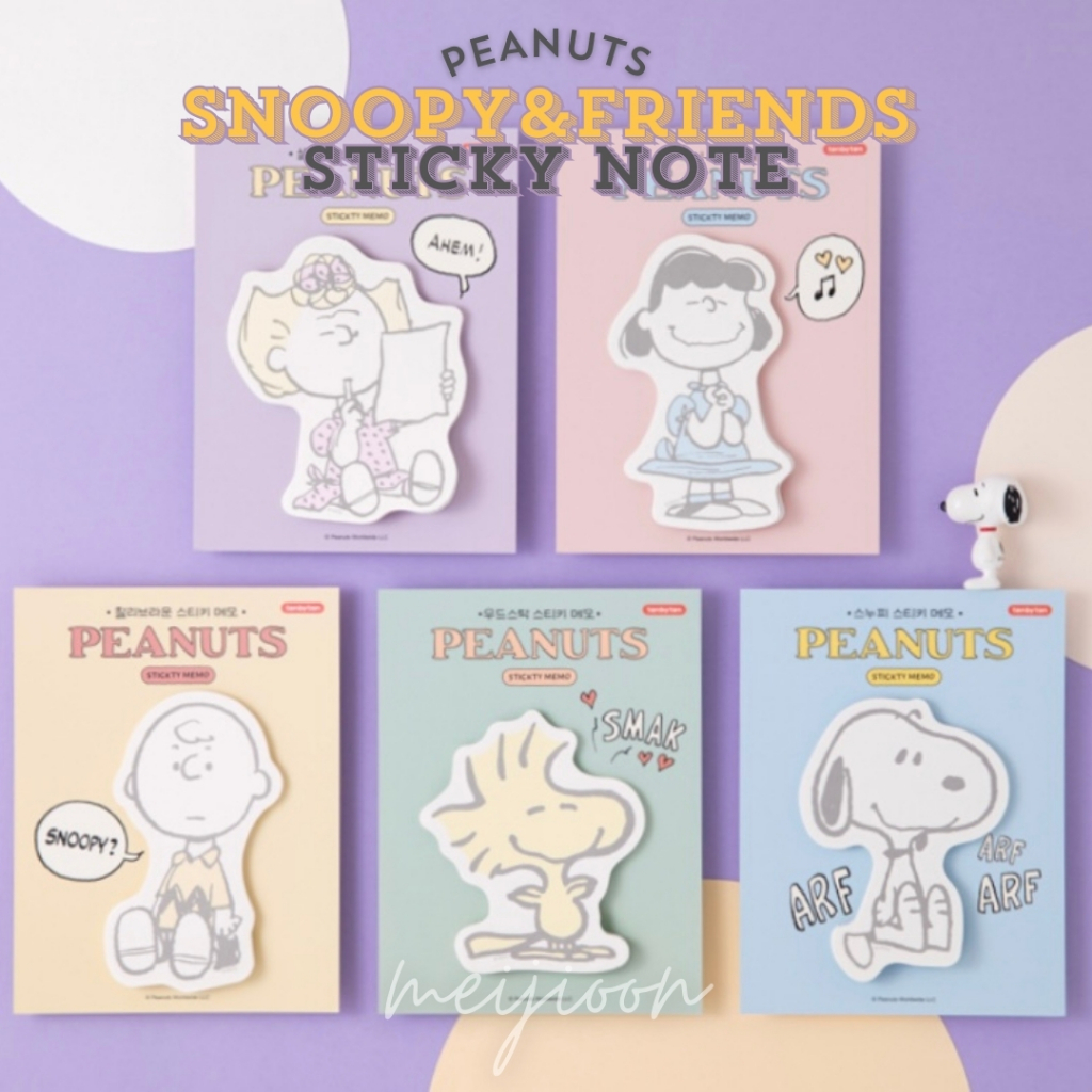 ♥from KOREA♥ PEANUTS, Snoopy and friends, Character-shaped Sticky Notes ...