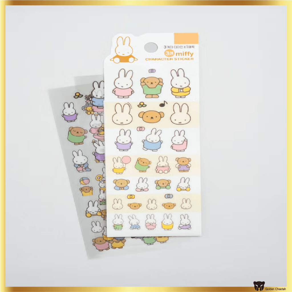 [Miffy Moments] 3-Sheet Pastel Sticker Set Cute Daily Life Scenes Made ...