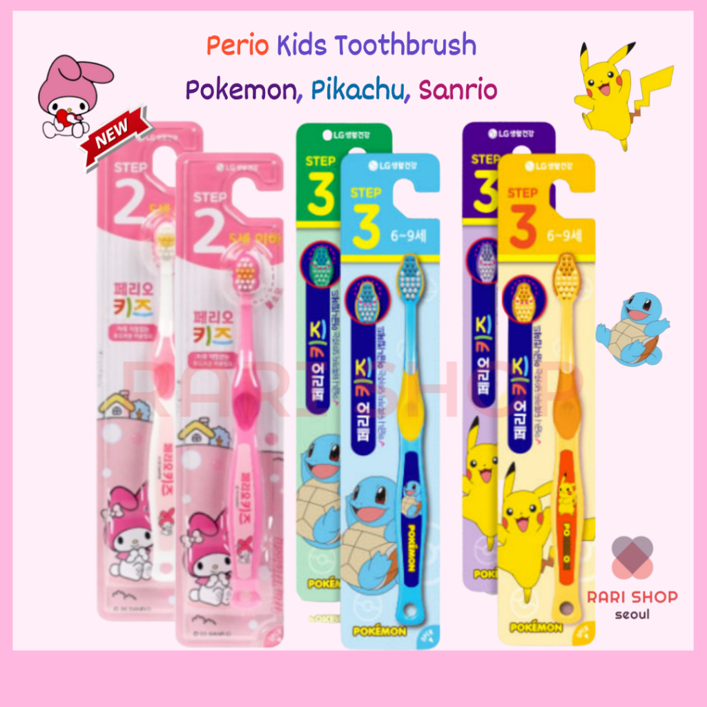 [PERIOE] Kids Toothbrush Step 2 Step 3 (Sanrio/Pokemon/Pikachu ...