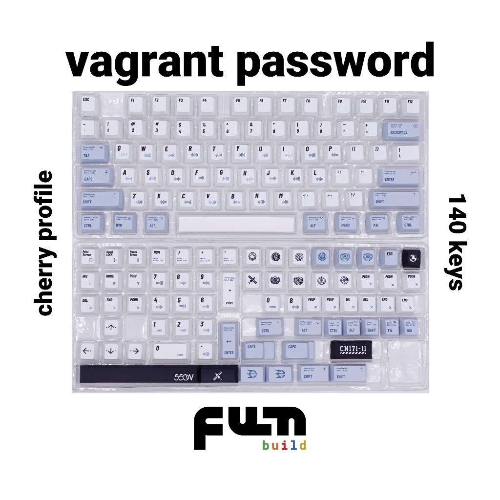[VAGRANT PASSWORD Keycaps][Cherry Profile] Dye Sublimation Printed 140 ...