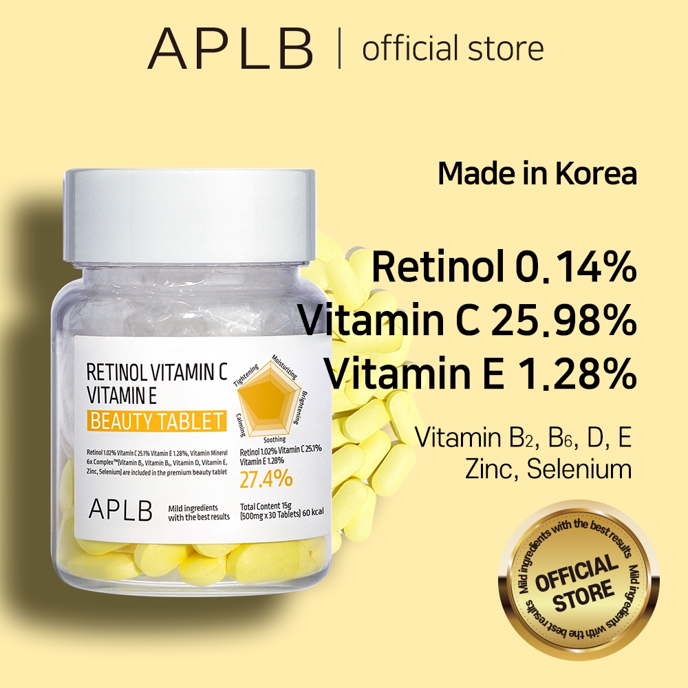 APLB RETINOL VITAMIN C VITAMIN E BEAUTY TABLET 500mg (30 Tablets per ...