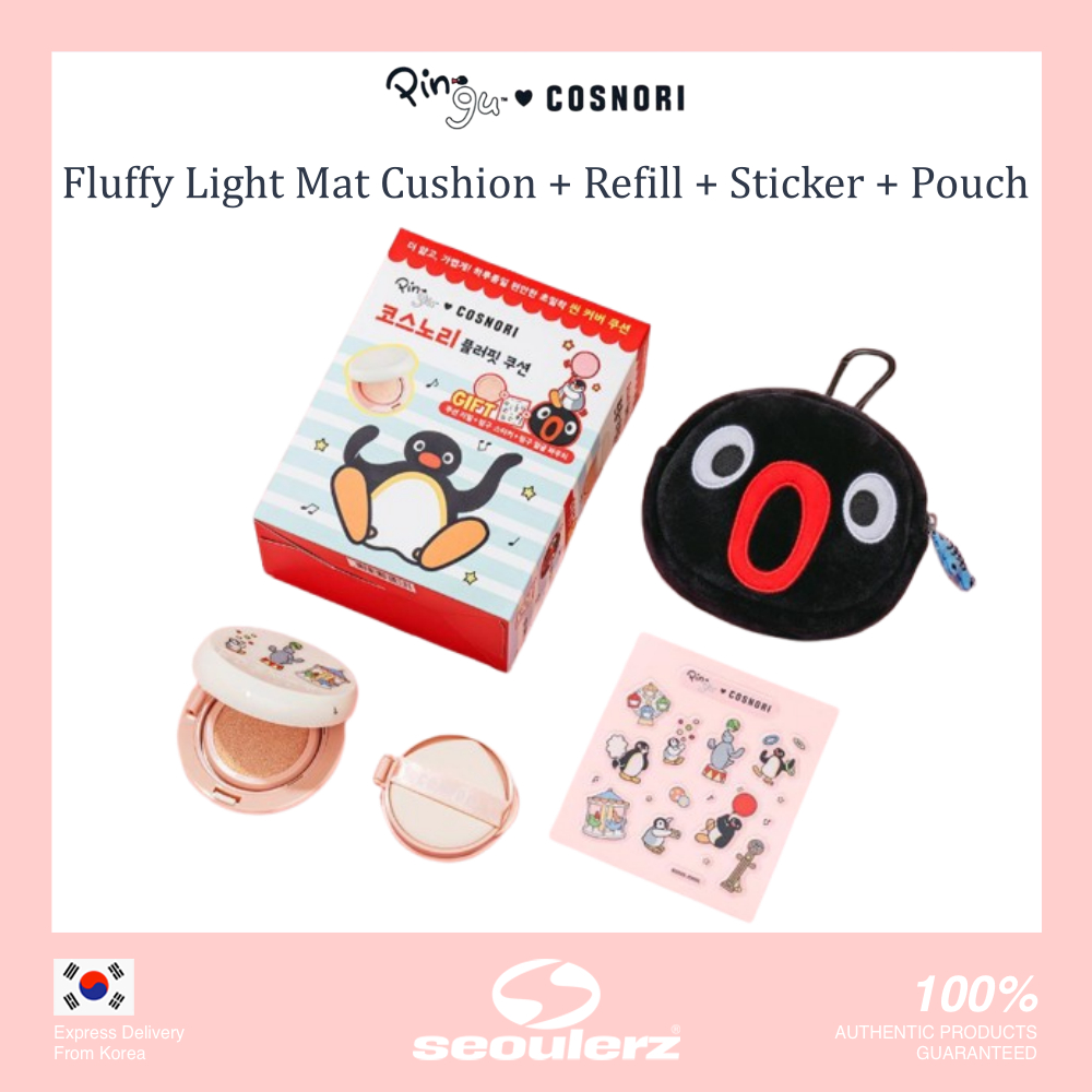 [COSNORI] Fluffy Light Matte Cushion + Refill + Sticker + Pouch ...