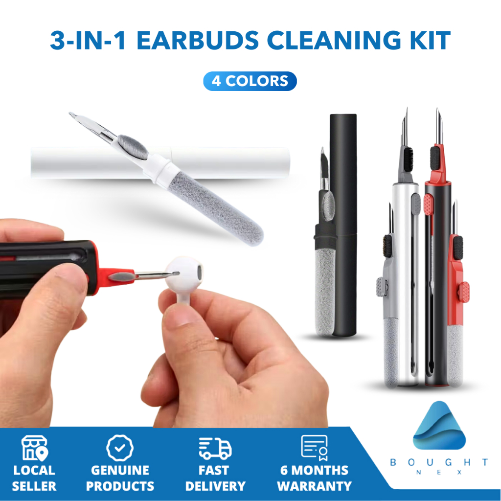 3-in-1 Earbuds Cleaning Kit - Pen & Soft Brush for AirPods, Earphones ...