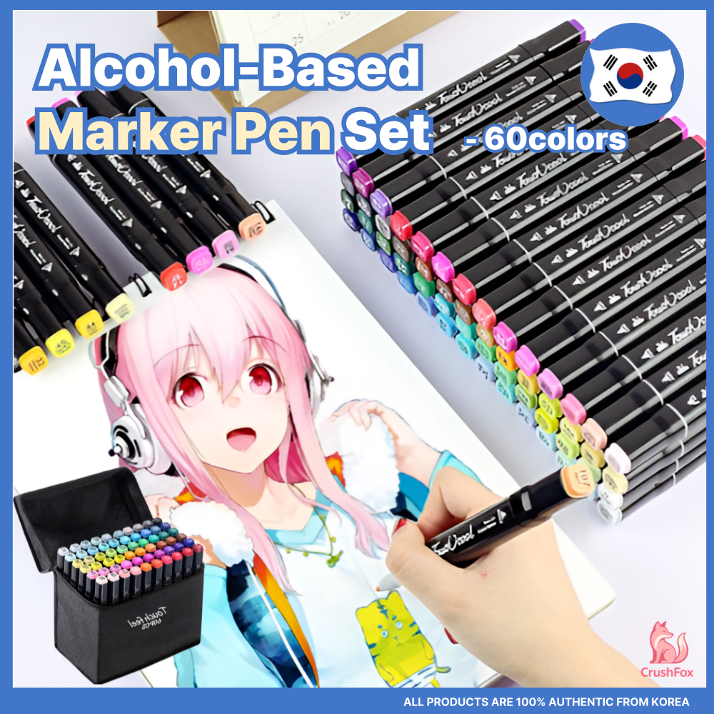 Double-Head Alcohol-Based Marker Pen Set – 60 Colors | Dual Tip for ...