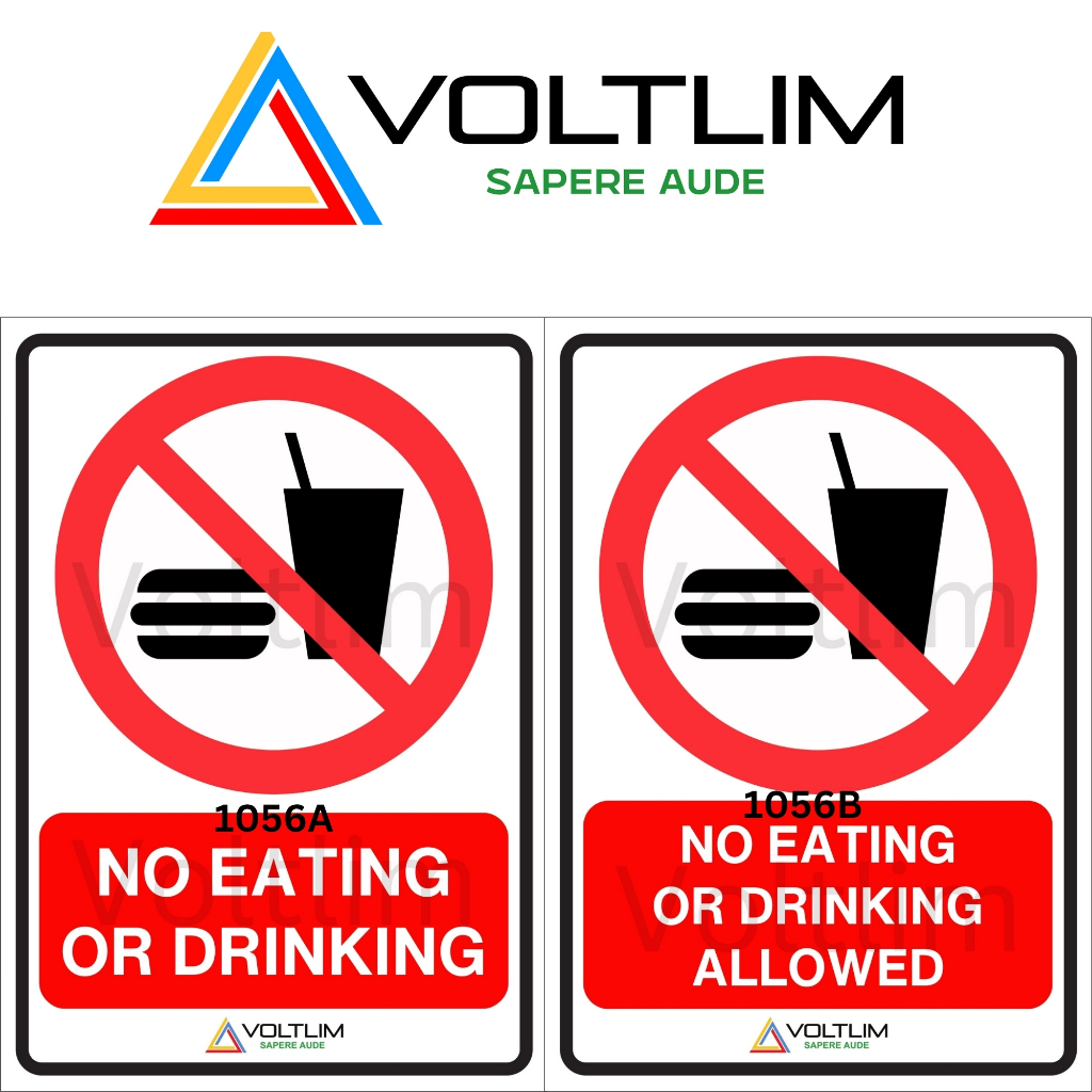 No Eating Or Drinking | Allowed Symbol Stop Sign Label Sticker (Various ...