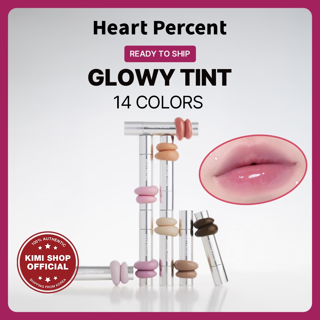 [HEART PERCENT] Dot On Mood One Way Glowy Tint 4g 14Colors LIP Gloss ...