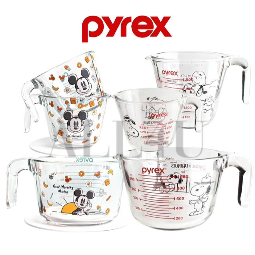 Pyrex Heat Resistant Glass Measuring Cup Set - 250ml, 500ml, 1000ml ...