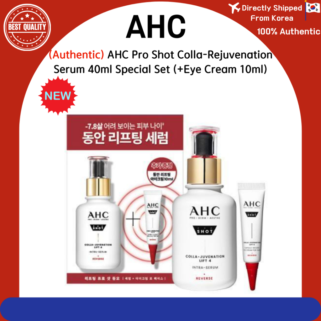 AHC Pro Shot Colla-Rejuvenation Lift 4 Intra-Serum 40ml Special Set (+Eye Cream 10ml)/facial ...