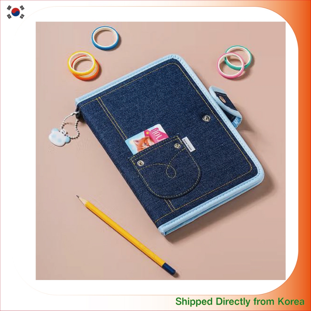 Daiso Denim Simple Cover Notebook – Wireless Binding with 50 Sheets ...