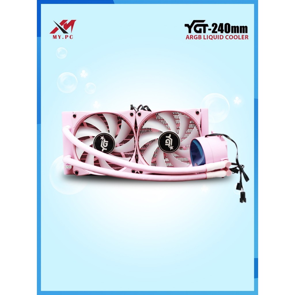 YGT DF-240 Pink CPU Liquid Cooler All-in-one Liquid CPU Cooler with 5v ...