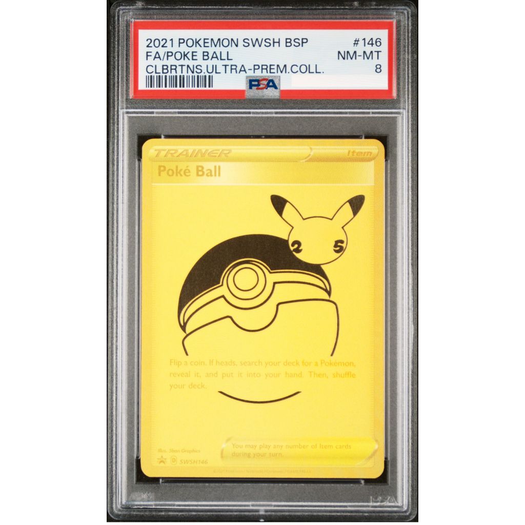 PSA 8 Poke Ball Gold SWSH146 Pokemon Celebrations Ultra Premium ...