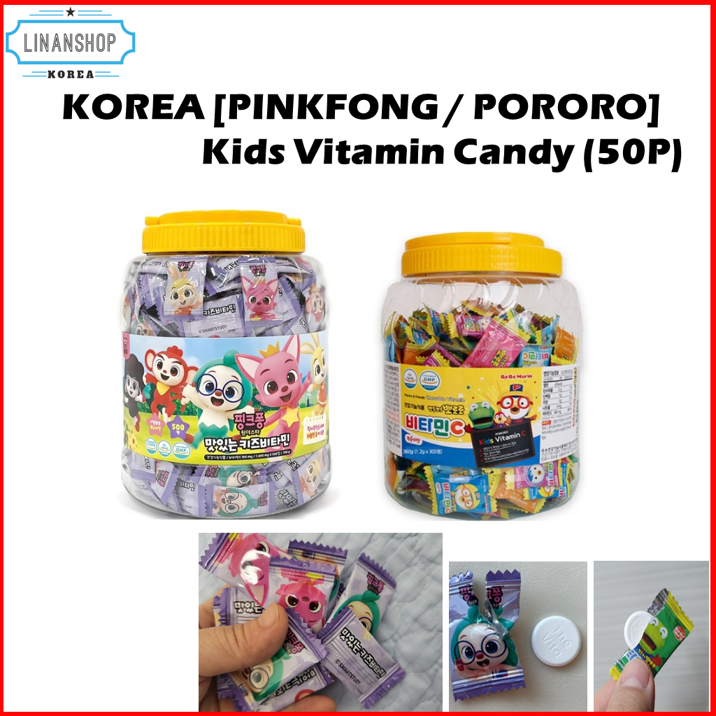 KOREA [PINKFONG / PORORO] Kids Vitamin Candy (50P) | Shopee Philippines