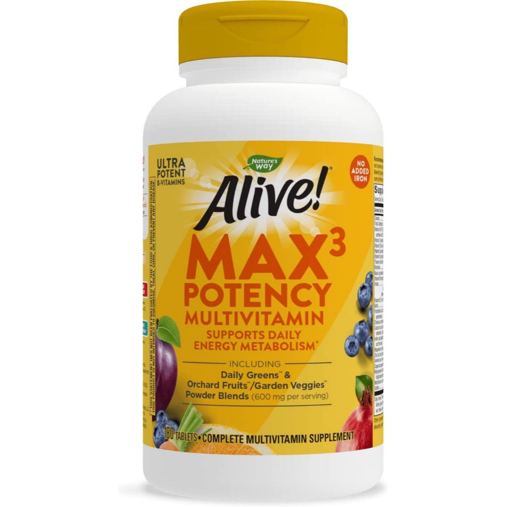 Nature’s Way Alive! Max3 Multivitamin for Daily Energy - 180 Tablets, Maximum Potency - Made in ...