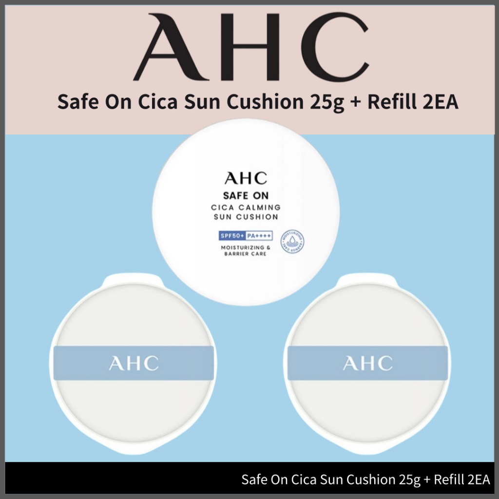 AHC Safe On Cica Sun Cushion 25g + Refill 2EA SPF50+ PA++++ | Shopee Philippines