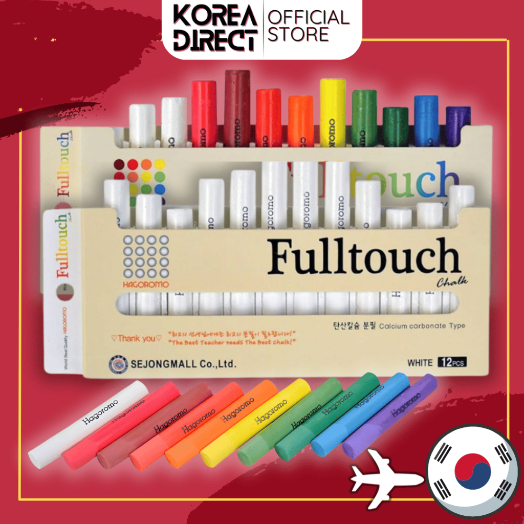 Hagoromo Fulltouch Color Chalk 1 Box 12 Pcs, White, 10 Colors | Shopee ...