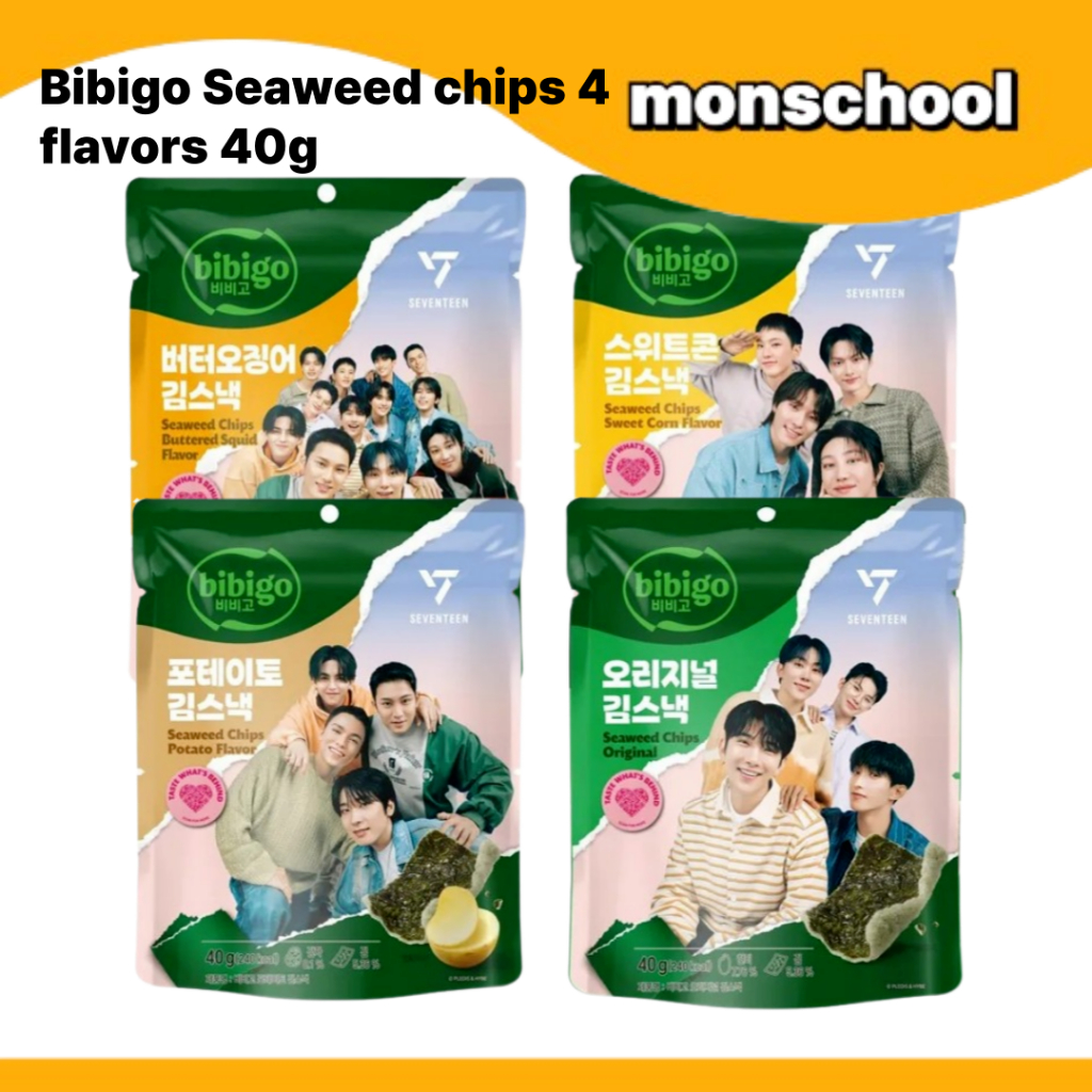 Bibigo Seaweed Chips Snack / 40g / 4 Flavors / Korean Crispy Seaweed ...