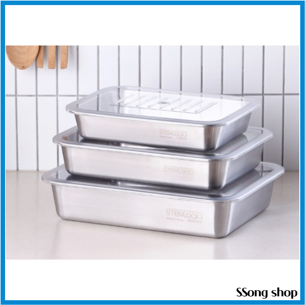 Stenlock Korean Stainless Steel Rectangular Container | Shopee Philippines