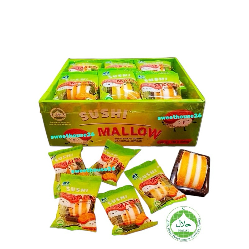 Twinfish 24pcs Sushi Mallow Sushi Shape Gummy & Marshmallow Candy 15g x ...