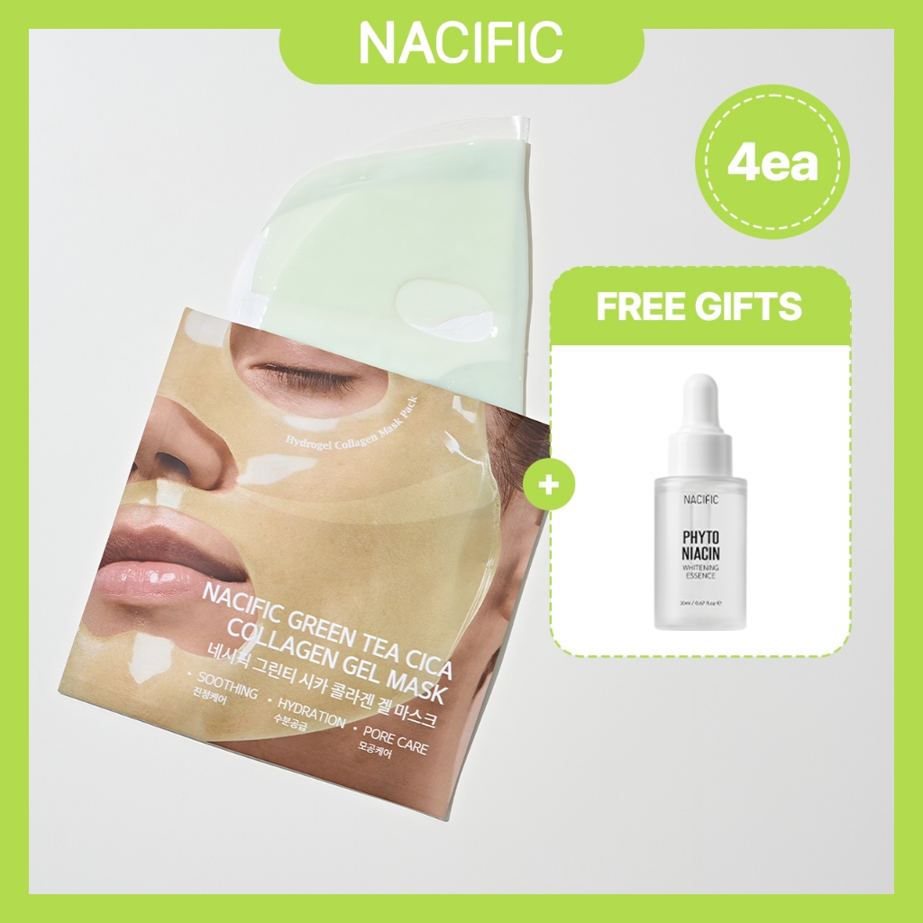 NACIFIC Premium Green Tea Cica Collagen Gel Mask 4EA, Centella asiatica ...