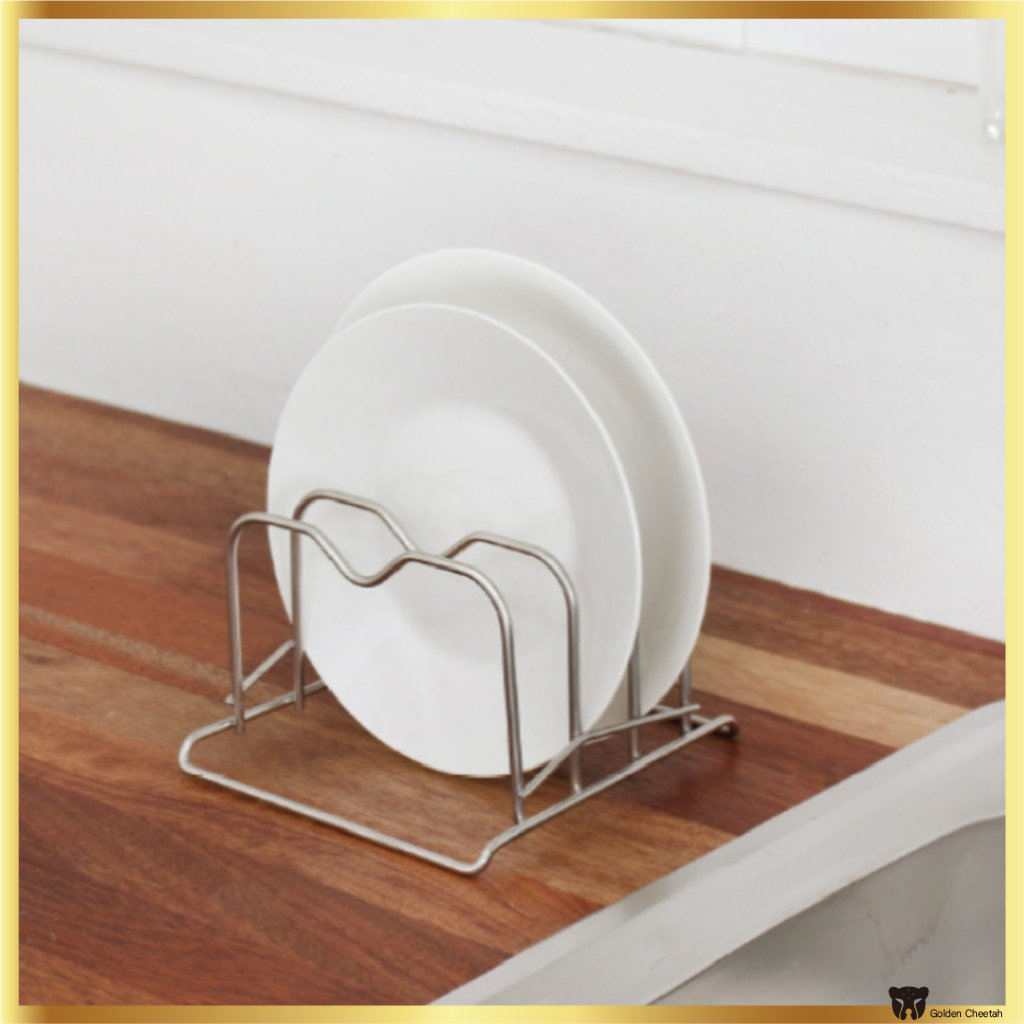 Daiso Korea Stainless Steel Dish Rack Cutting Board Holder | Shopee ...