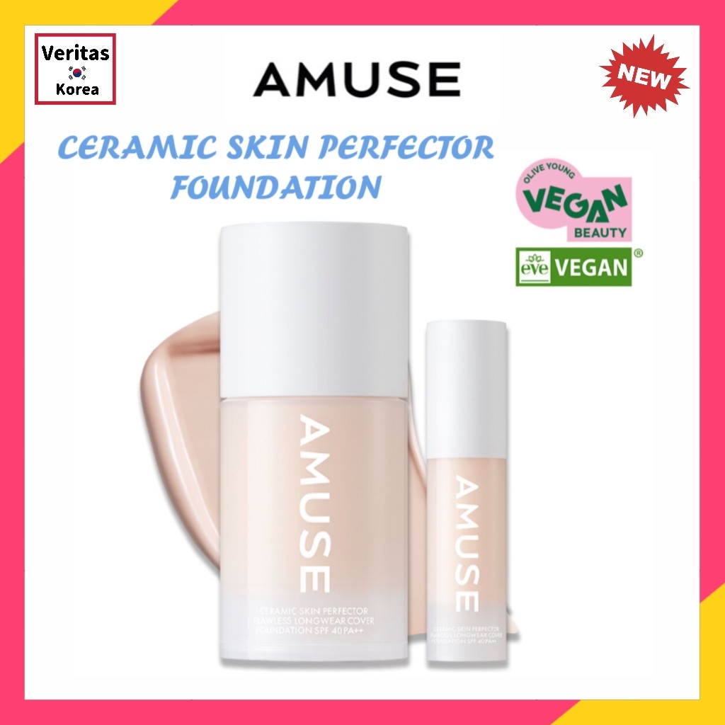 AMUSE CERAMIC SKIN PERFECTOR FOUNDATION 30ml (4 colors) / Mini 15ml (3 ...