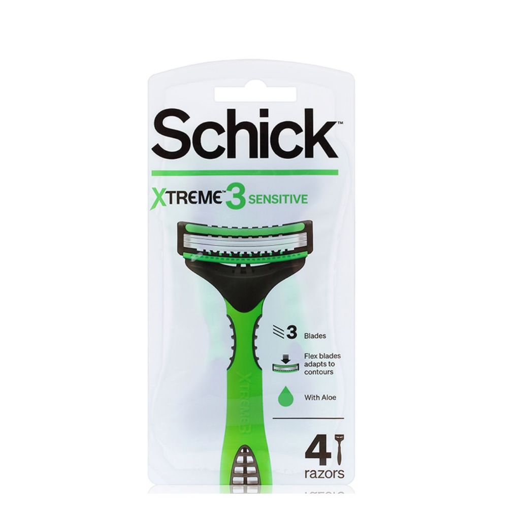 [Schick] NEW Xtreme3 Sensitive 4Pcs Disposable Razor Extreme3 (Use in ...
