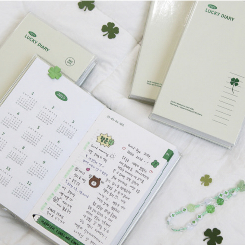 [KOREA] 2025 Lucky Diary Portable Memo Notepad Kraft Diary Student ...