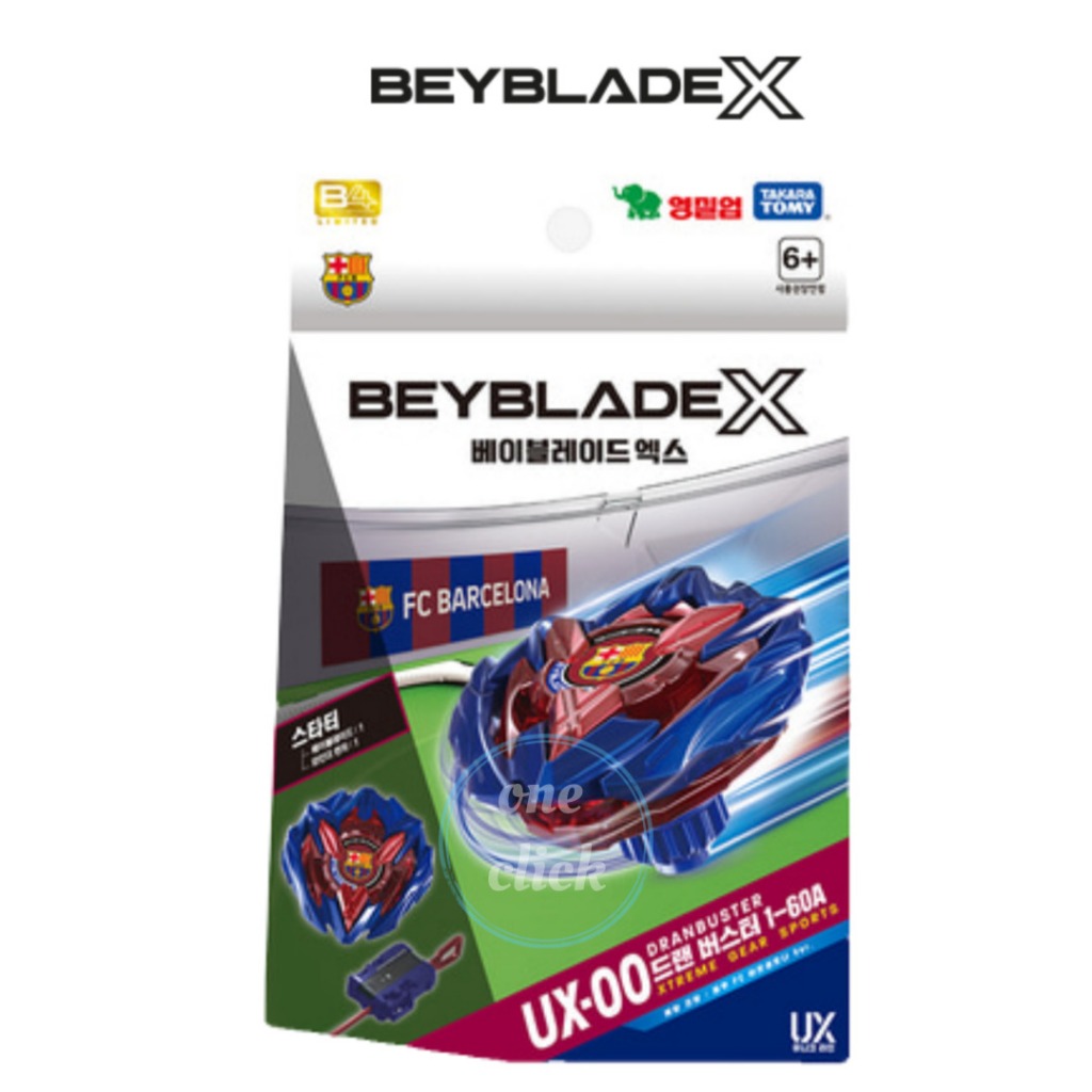 TAKARA TOMY BEYBLADE X UX-00 FC Barcelona Dranbuster | Limited Edition Top + Wider Launcher ...