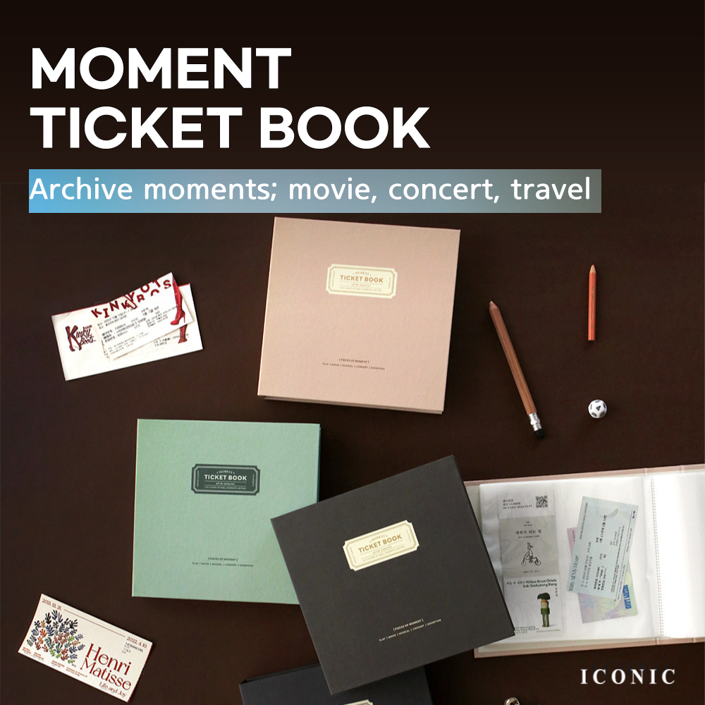 ICONIC Moment Ticket Book 112 pockets, hard cover, clear case Korea ...