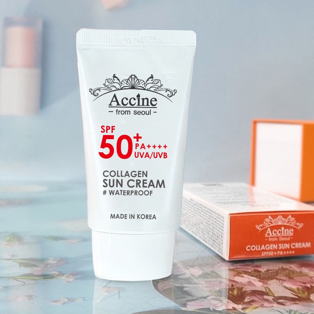 [Head Office]ACCINE [UVA/UVB SPF50+ PA++++] Collagen Sun Cream Sun ...