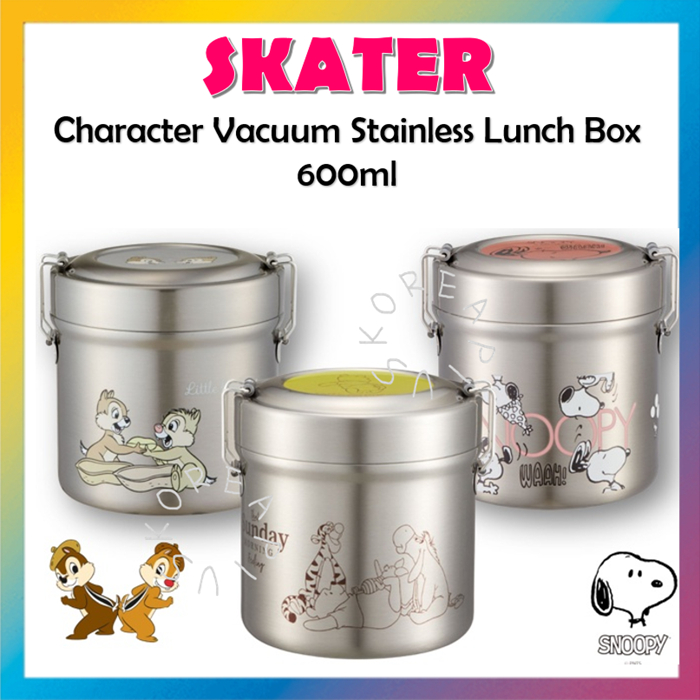 [SKATER] Character Vacuum Stainless Lunch Box STLB1AG Lunch jar 600ml ( Chip&Dale, Pooh, Snoopy ...