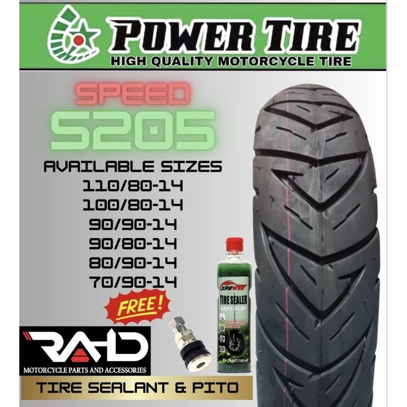Powertire Speed S205 Size 14 with FREE Tire Sealant and Pito | Shopee Philippines