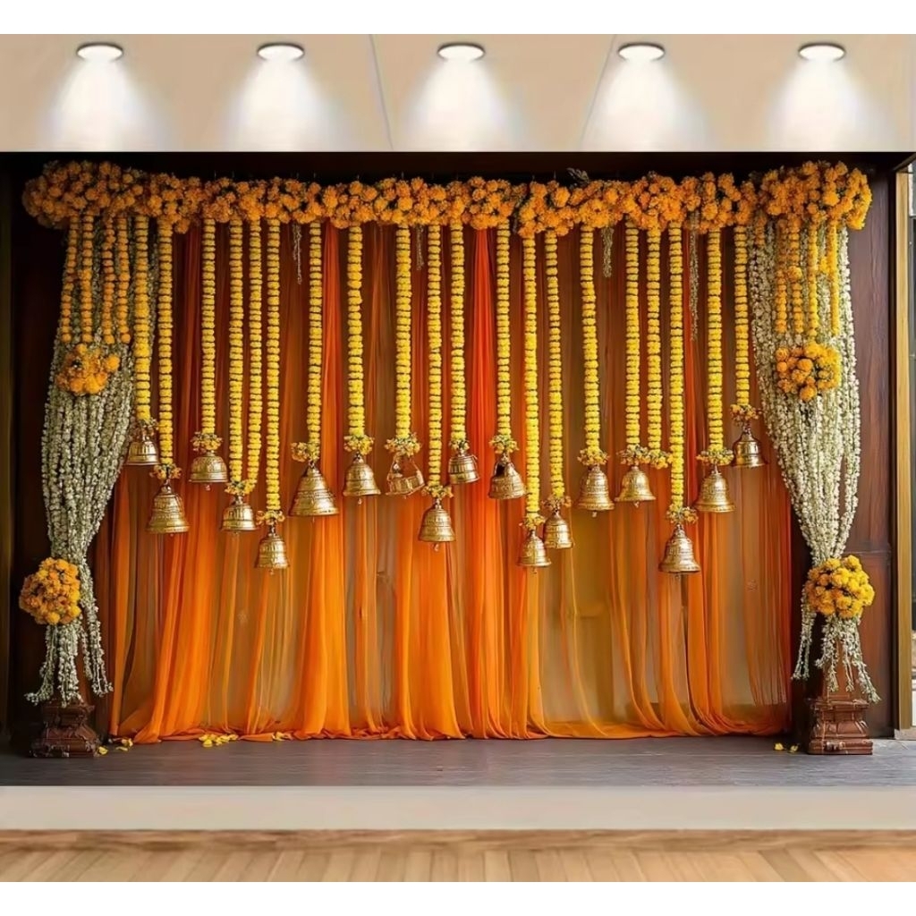 Cloth Vinly PVC Indian festive backdrop Ganpati decoration Navratri ...