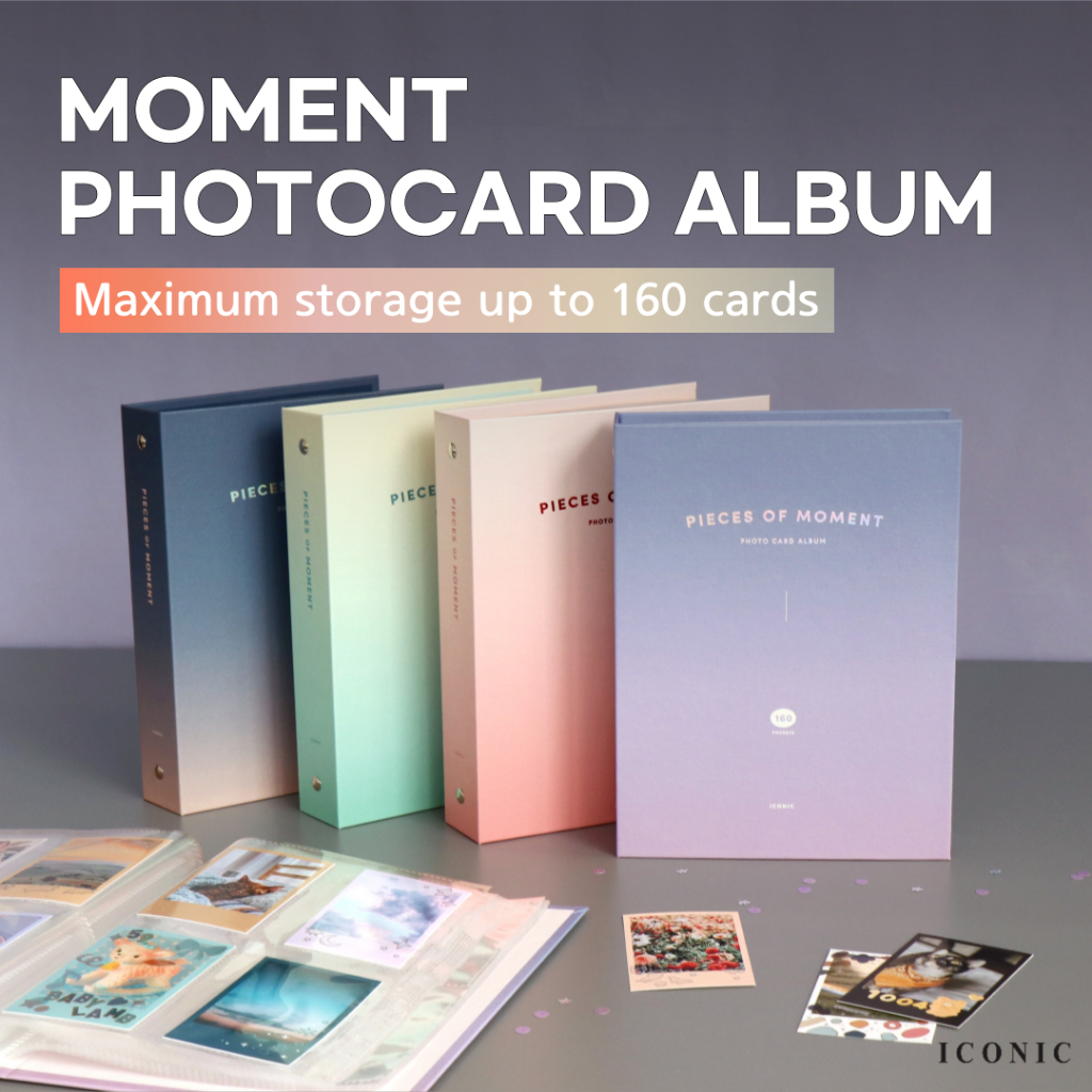 ICONIC Moment Photocard Album 160 pockets clear cover Idol K-pop K ...
