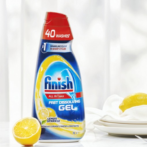 Finish Lemon Gel 1L 1ea / Finish Dishwasher Detergent Dishwasher ...