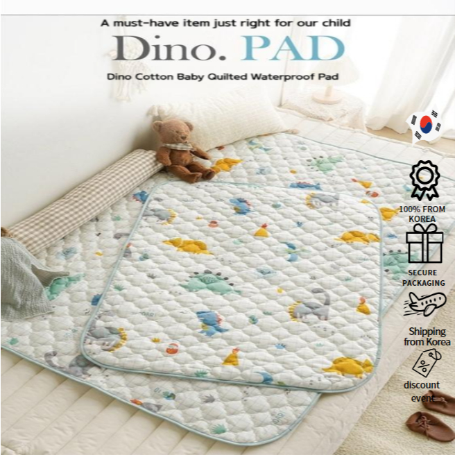 Prielle Dino Cotton Waterproof Pad Small (75×100) Large (100×150 ...