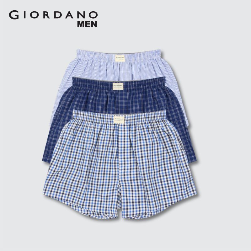 [Limited Time Special] Giordano Men Cotton Poplin 3-piece boxers pack ...