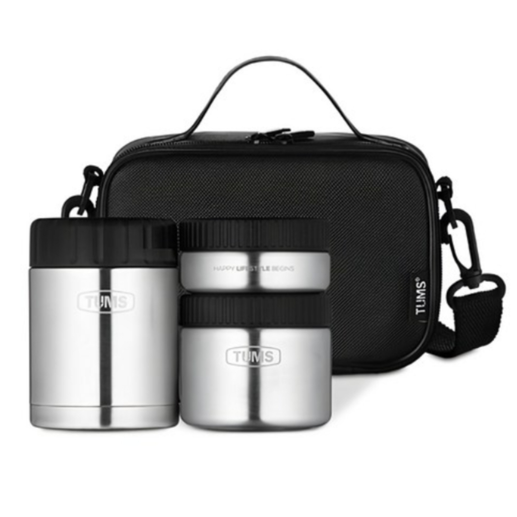 TUMS Stainless Steel Insulated Lunch Box 3P 1030ml + Bag Set, Double ...