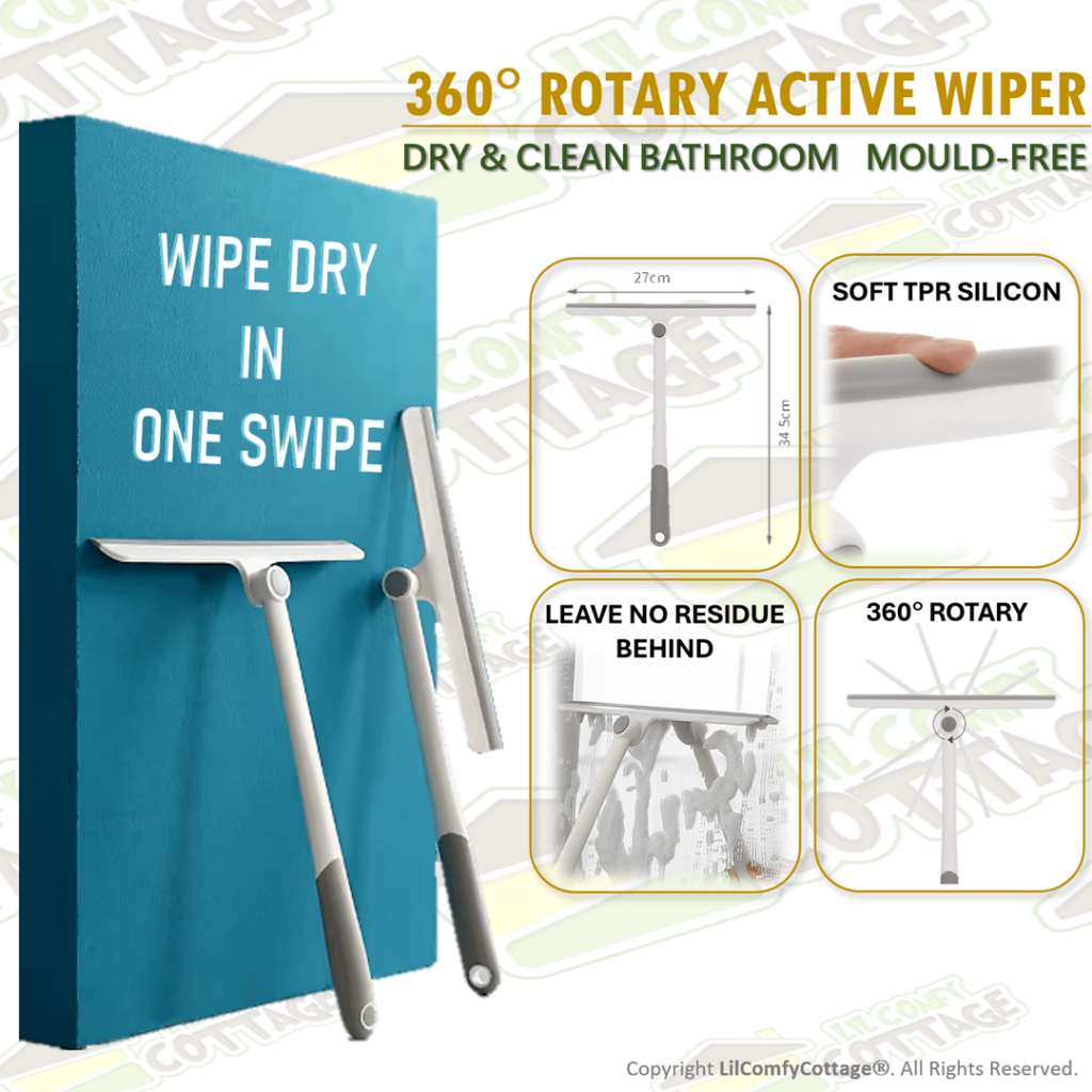 Glass Bathroom wiper Rotary PP wiper cleaning brush (with box) | Shopee ...