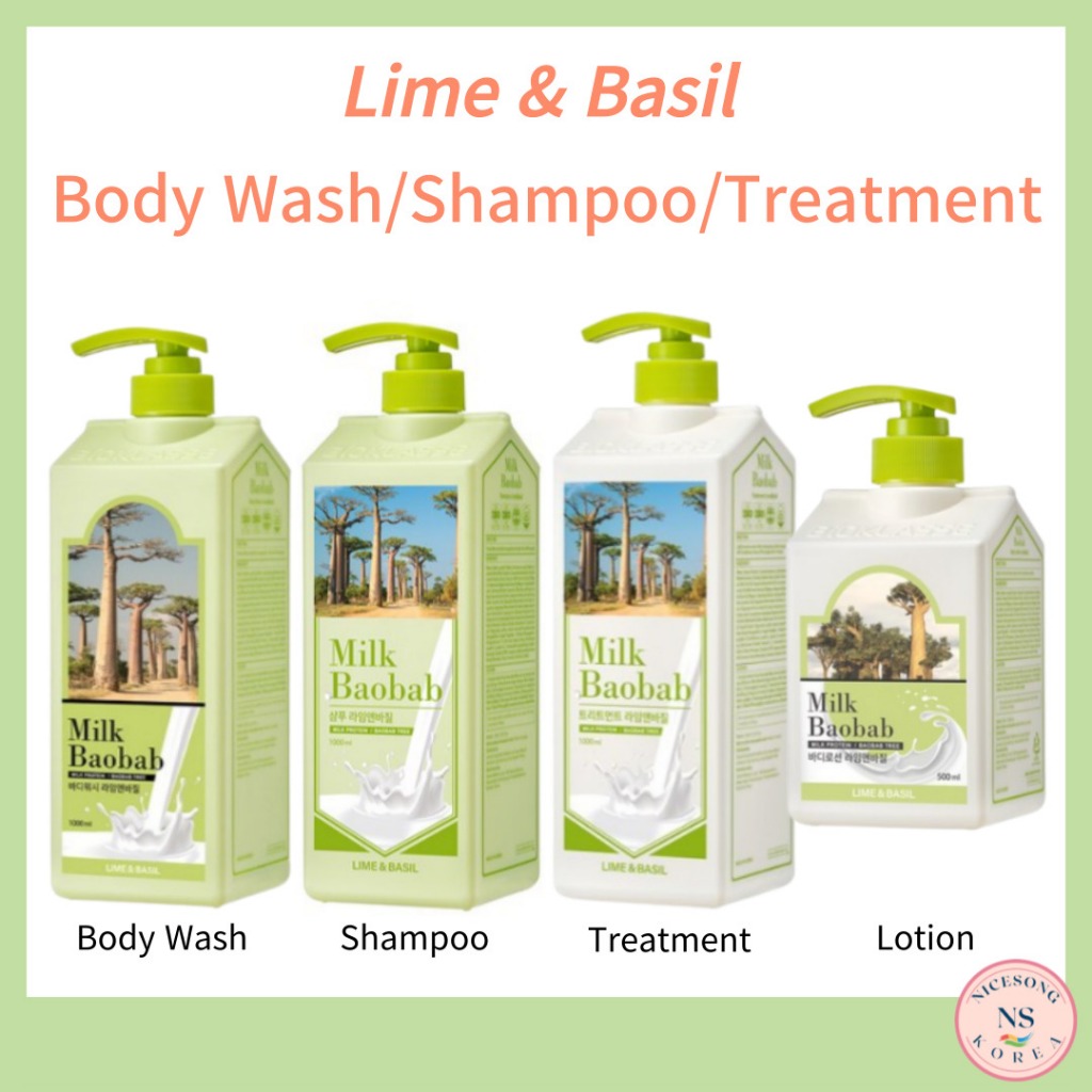 [MILK BAOBAB]Milk Baobab Lime&Basil Body Wash 500ml /1000ml Shampoo ...