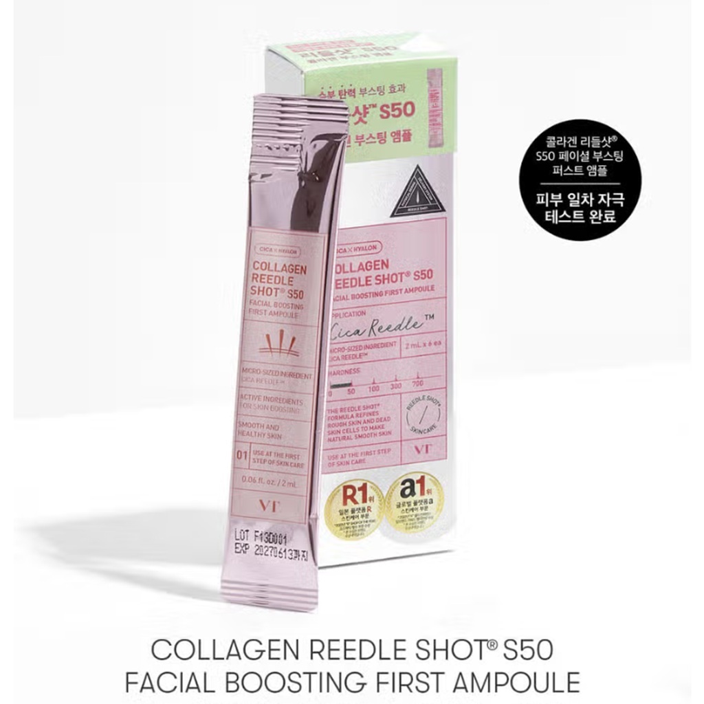 [VT COSMETICS] Collagen Reedle Shot S50 Faicial Boosting First Ampoule 2ml X 6 | Shopee Philippines