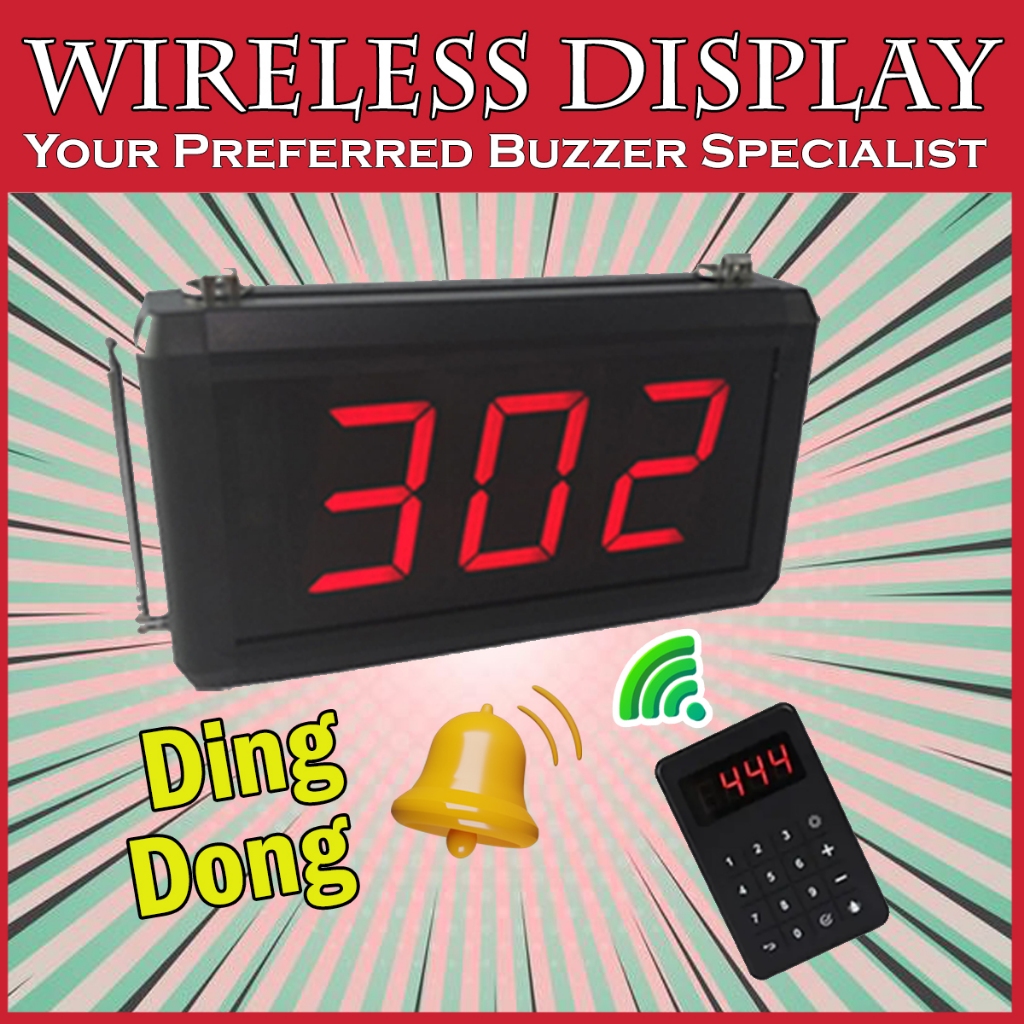Bubble Tea Wireless Queue Management System 3 Digit Digital Call System Buzzer Pager Hawker ...