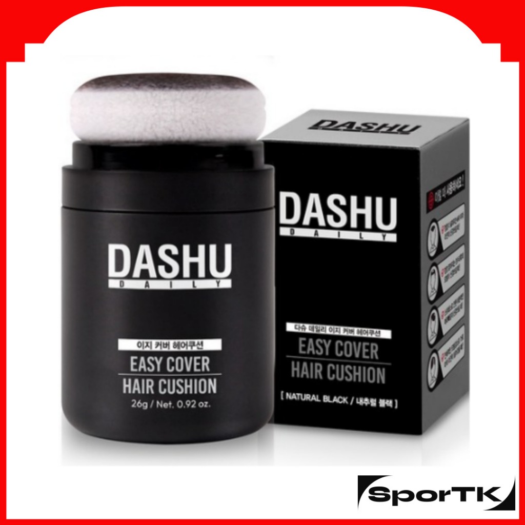DASHU Daily Easy Cover Hair Cushion 26g (Natural Black / Natural Brown ...