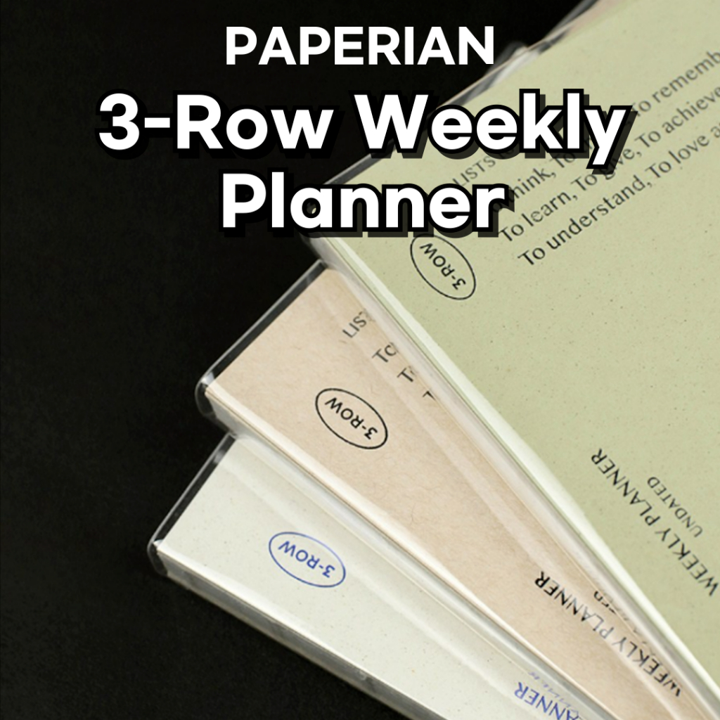 PAPERIAN 3-Row Weekly Planner 192 Pages Durable Cover & Binding ...