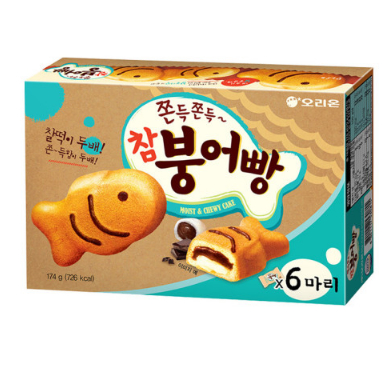 Korean Orion Mochi Cookies Bungeoppang 1 box (contains 6 pieces ...