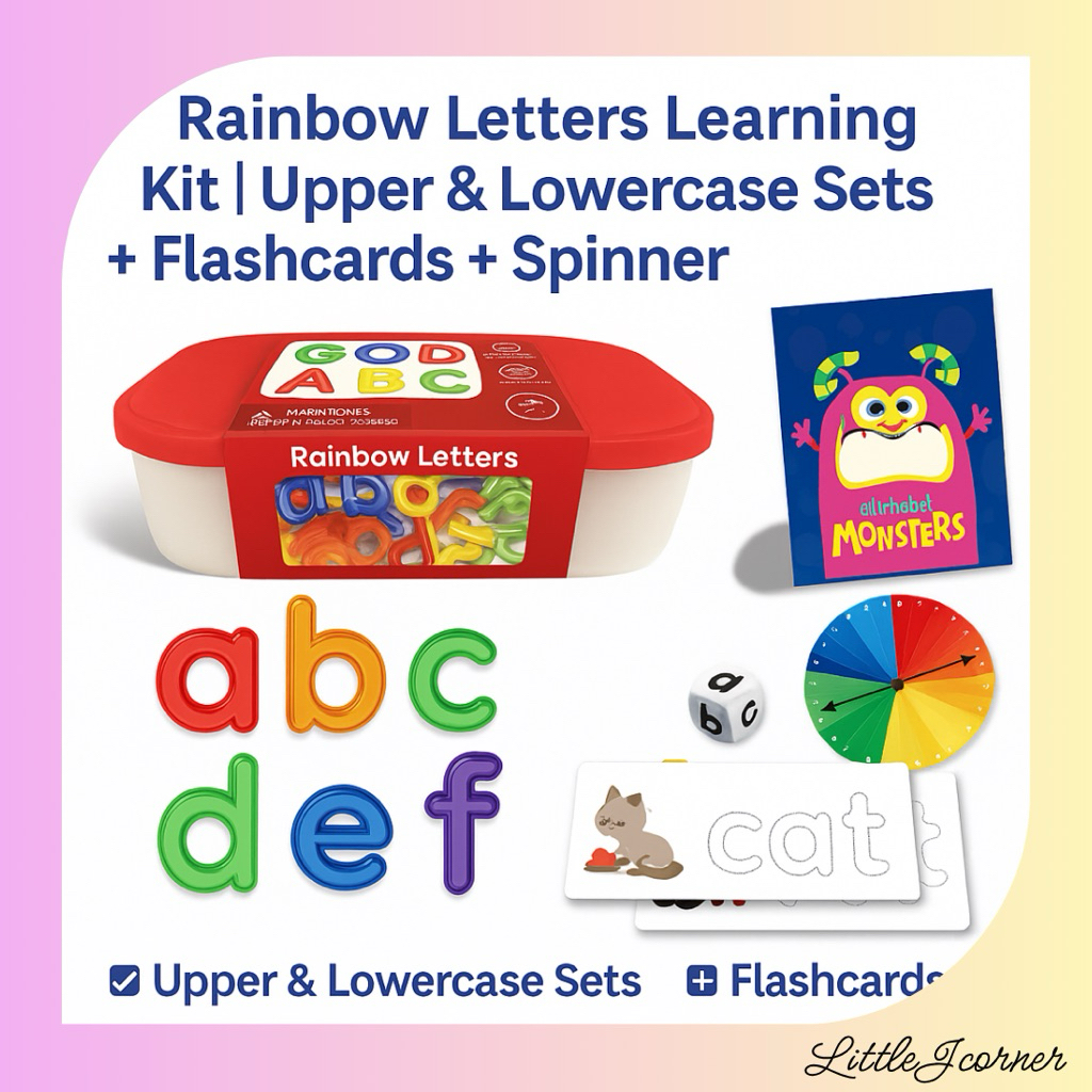 Rainbow Letters Learning Kit | Upper & Lowercase Sets + Flashcards ...