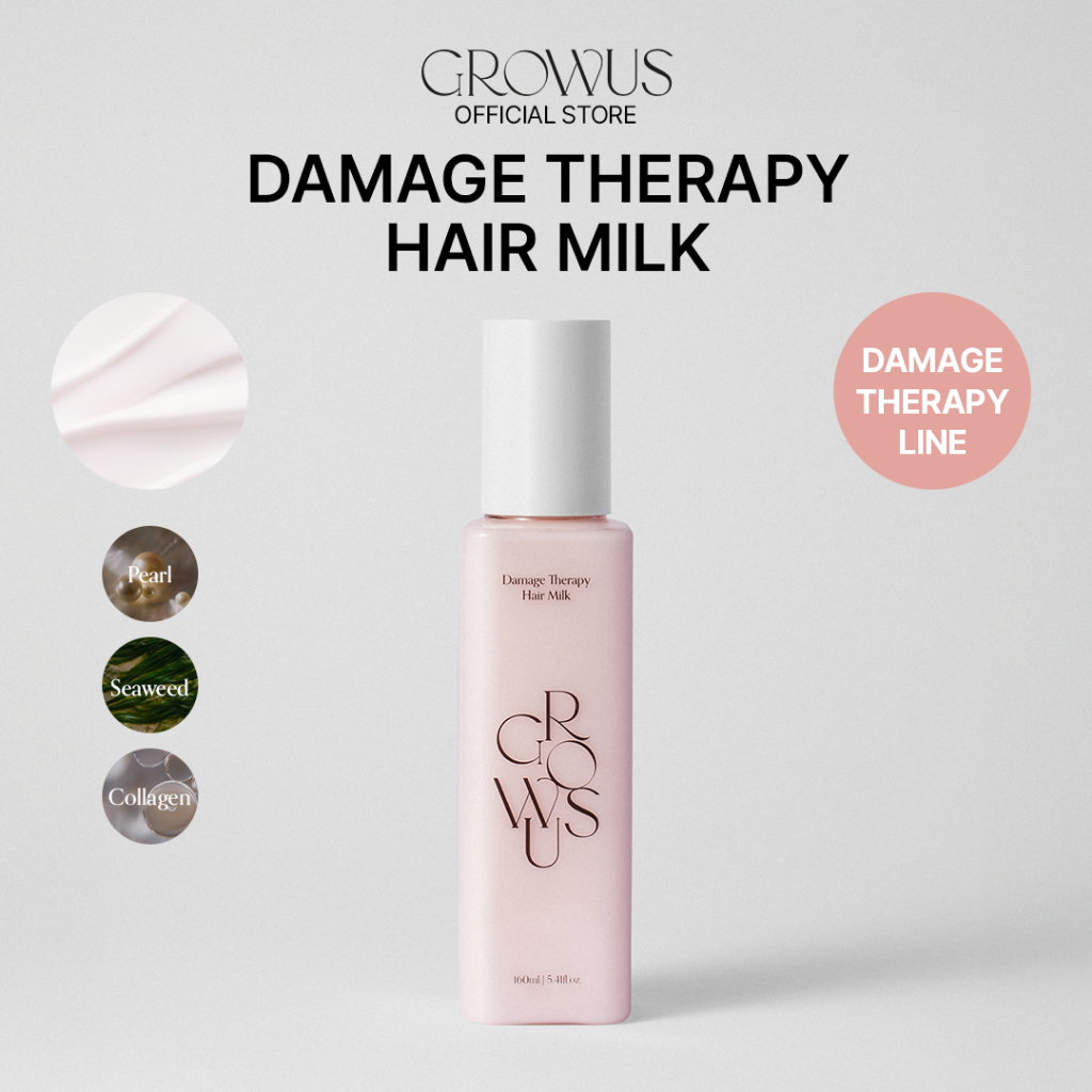 [GROWUS Official] Damage Therapy Hair Milk 160ml, Lightweight Leave-In Treatment, Deep Repair ...